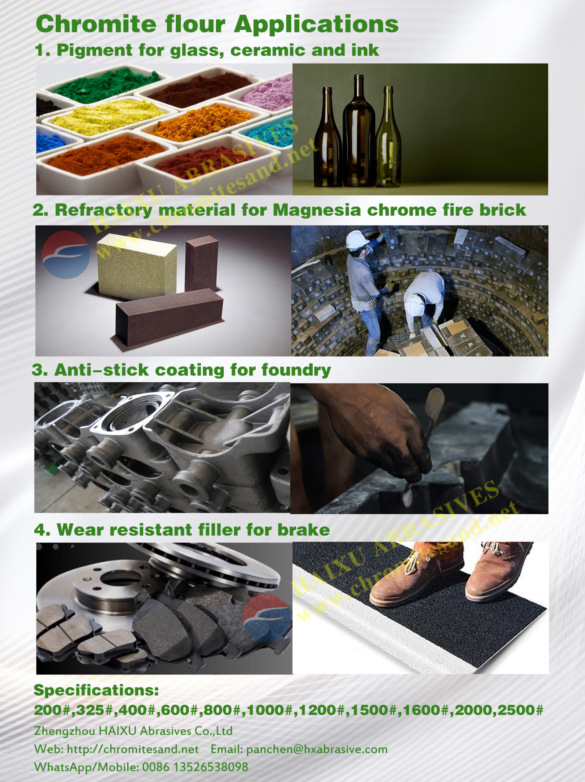 ¿Para qué se utiliza la harina de cromita de hierro de malla 200-2500? | Arena de cromita - HAIXU